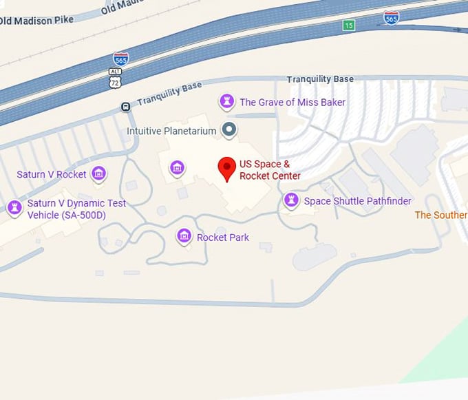 16. u.s. space & rocket center map