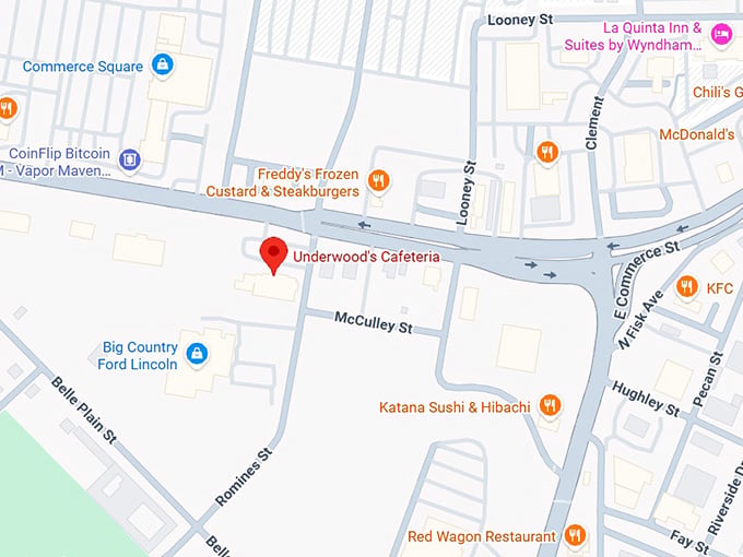 16. underwood's cafeteria map