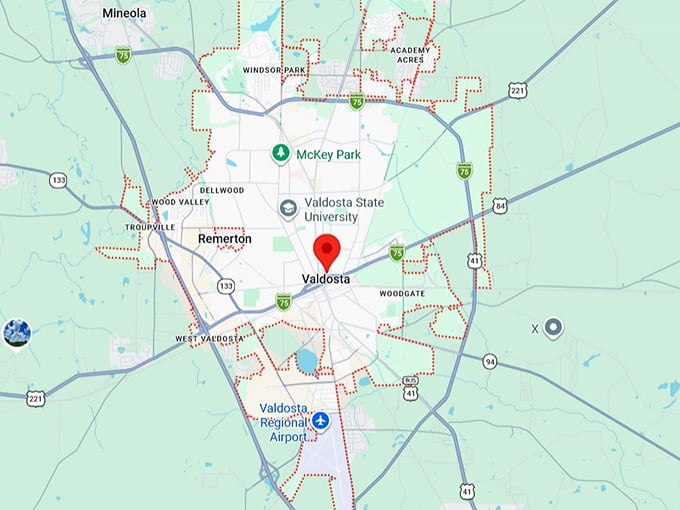 16. valdosta, ga map