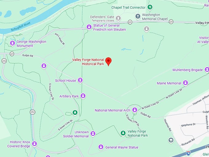 16. valley forge national historical park map