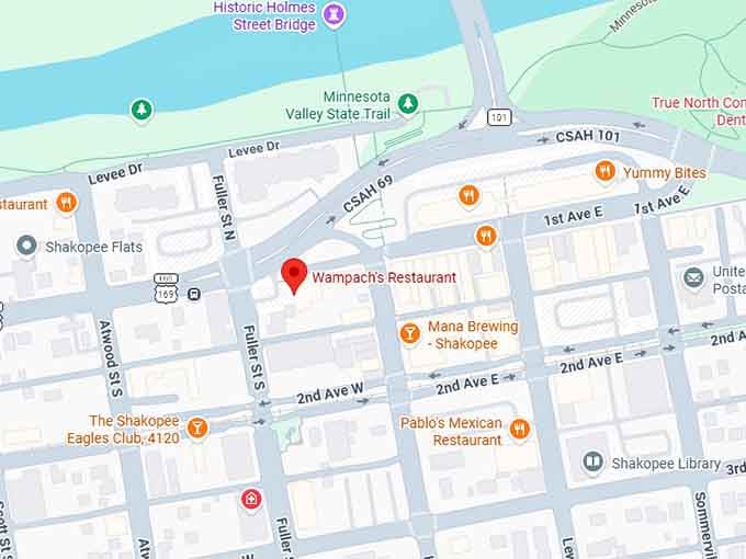 16. wampach's restaurant map