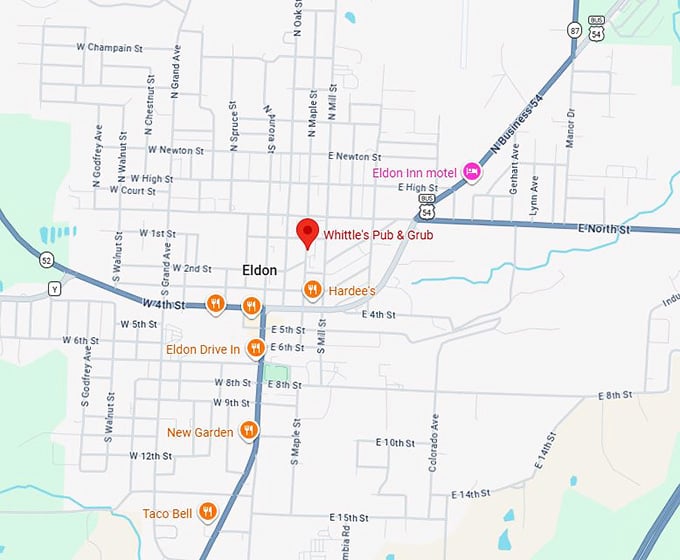 16. whittles pub & grub map