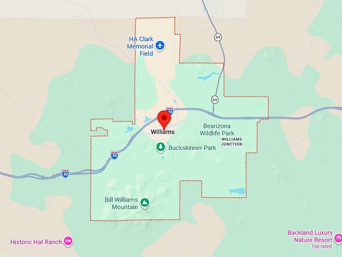 16. williams, az map