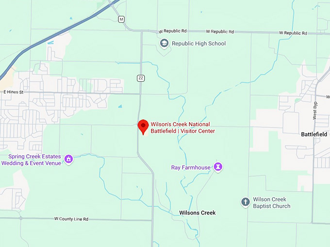 16. wilson's creek national battlefield visitor center map
