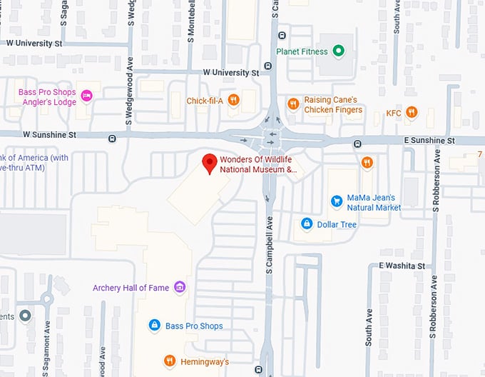 16. wonders of wildlife national museum & aquarium map