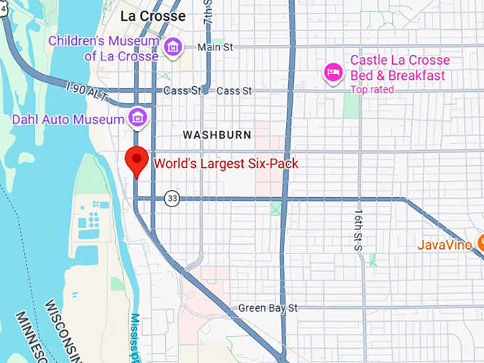 16. world's largest six pack map
