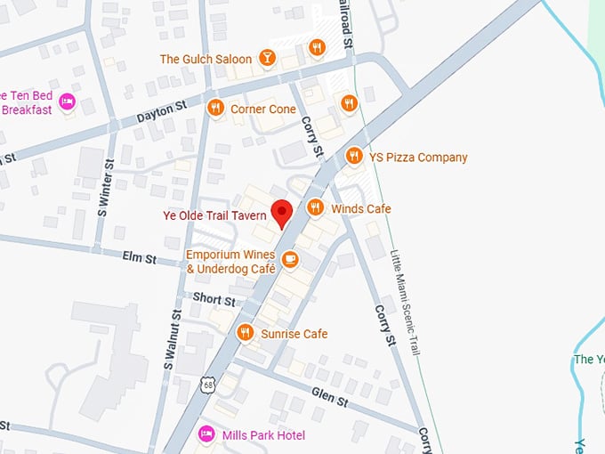 16. ye olde trail tavern map