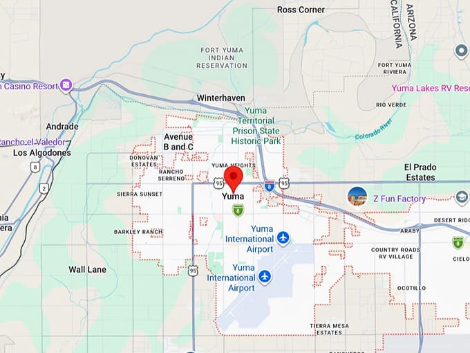 16. yuma, az map