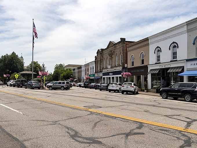 Classic storefronts line up like old friends waiting to greet you on this perfectly preserved Main Street.