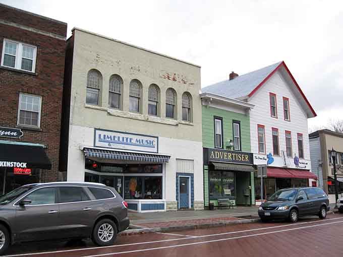 Classic storefronts with arched windows remind you why Main Street America never goes out of style here.