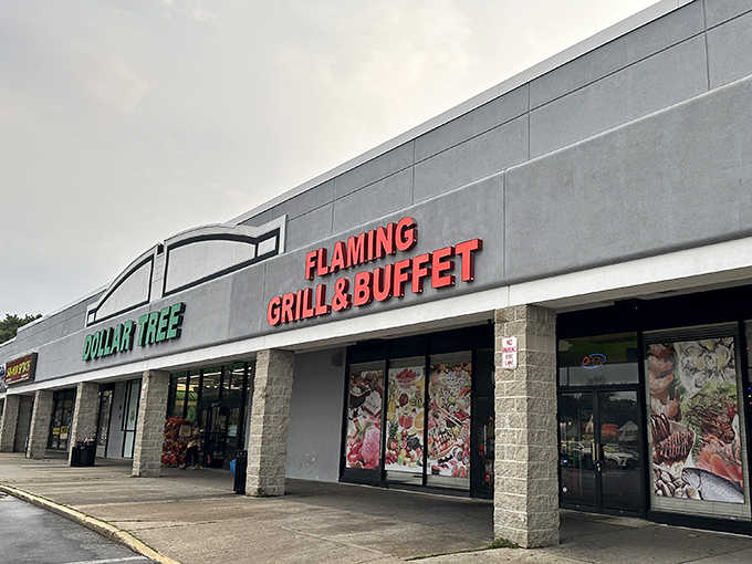That bold red signage isn't shy about announcing what's inside: a world of flavors waiting to greet you.