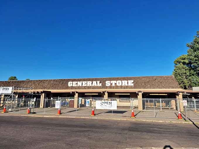 Classic national park architecture meets endless blue skies at this canyon-side general store serving adventurers since way back when.