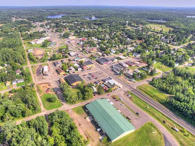 From above, Hillsboro spreads out like a perfectly preserved postcard nestled among endless green Wisconsin countryside.