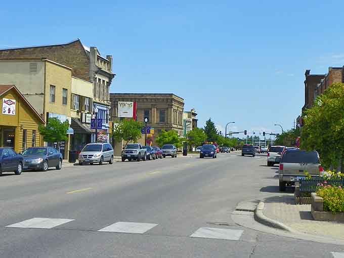 Classic main street charm meets northern hospitality where storefronts tell stories of resilience and community pride.