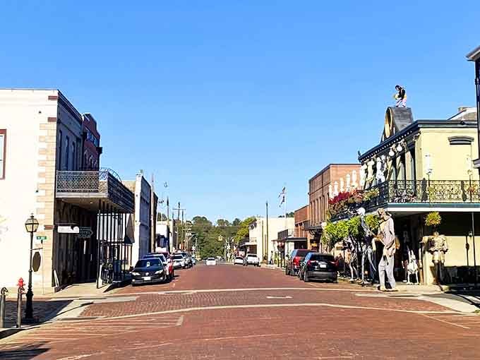 Jefferson's brick streets and wrought-iron balconies whisper stories from another century under endless blue skies.