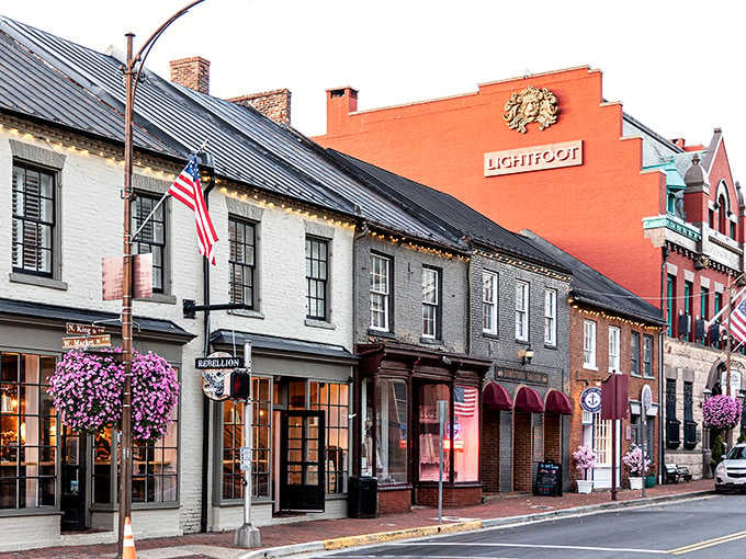 Historic storefronts painted in cheerful colors line the streets like a box of crayons came to life.