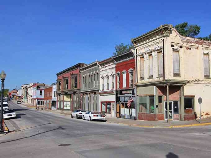 These colorful storefronts look like they're auditioning for a classic Western movie set.