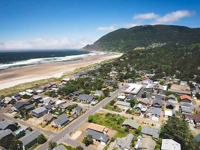 Seven miles of pristine beach meet mountain forests in this coastal hideaway where traffic jams involve deer crossings.
