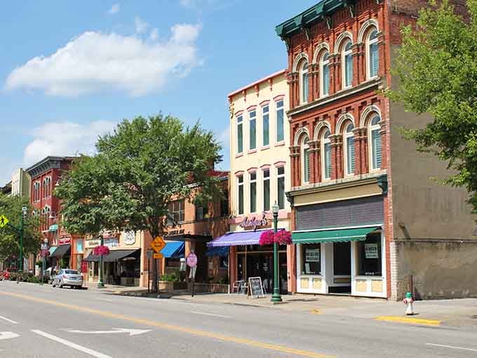 These colorful storefronts look like a box of crayons came to life on Main Street.