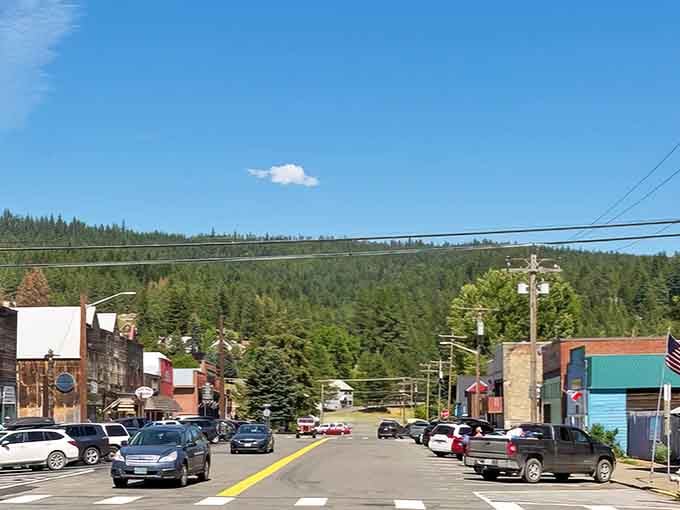 Mountain town magic meets main street charm where evergreen forests frame every view like nature's perfect postcard.