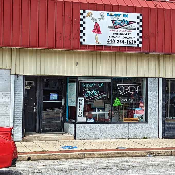 That checkered border and vintage signage promise one thing: you're about to eat very, very well.