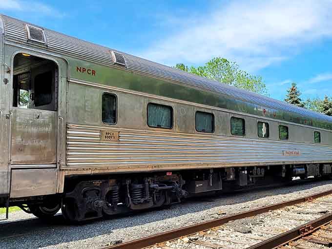 This gleaming passenger car once carried travelers in style, proving luxury had wheels before it had wings.