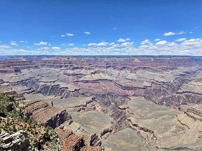 Layers upon layers of geological history stacked like the world's most impressive layer cake, minus the frosting.