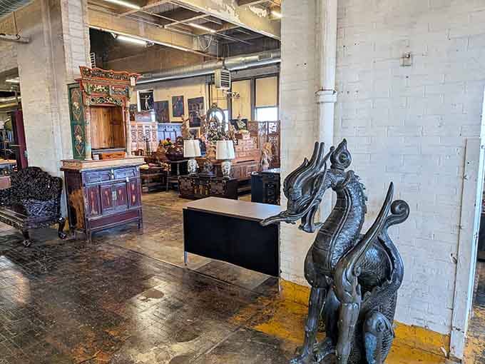 Industrial chic meets treasure trove in this sprawling space where every corner promises another discovery.