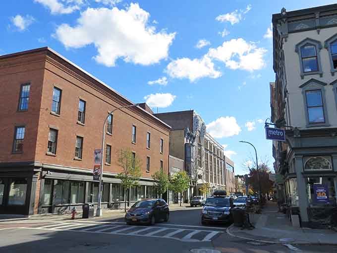 Classic brick buildings line these walkable streets where affordable living meets genuine small-city charm and character.