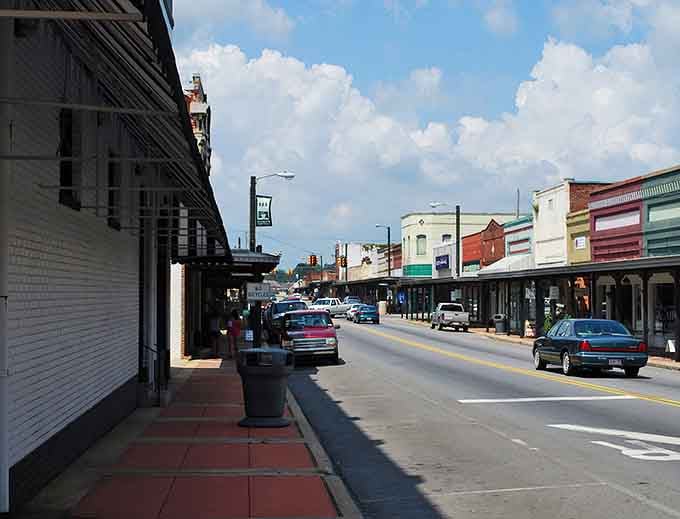 Classic Main Street architecture meets Southern hospitality in a town that hasn't forgotten its roots.