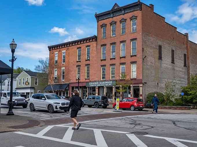 That brick corner building isn't just architecture, it's Chagrin Falls saying, "Yes, we've always been this charming."