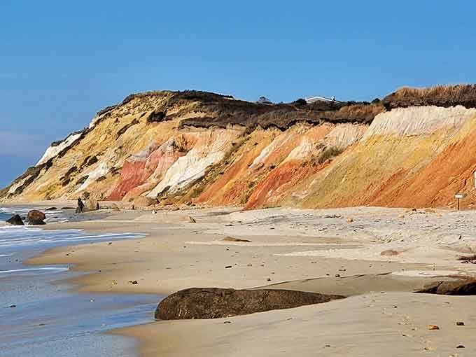 Those rainbow-colored clay cliffs meet the ocean in a collision of earth and sea that's been millions of years in the making.