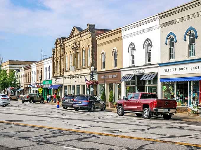 Those arched windows and ornate facades tell stories that modern strip malls will never understand or appreciate.
