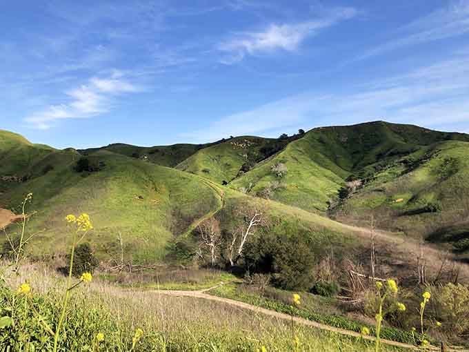 These rolling green valleys prove that Southern California has more colors than just beach-town beige and freeway gray.