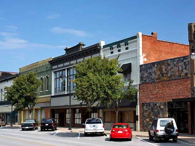 These historic storefronts have witnessed decades of stories, standing proud with their colorful facades and timeless appeal.