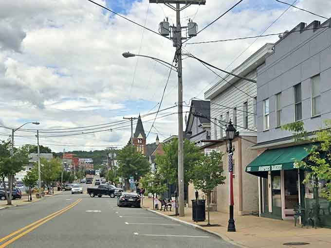 Tree-lined streets and church steeples frame a downtown that's been feeding neighbors for generations with genuine warmth.