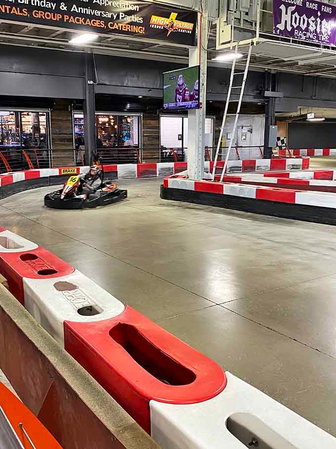 Those red and white barriers aren't just decoration; they're your guide to racing glory and bragging rights.