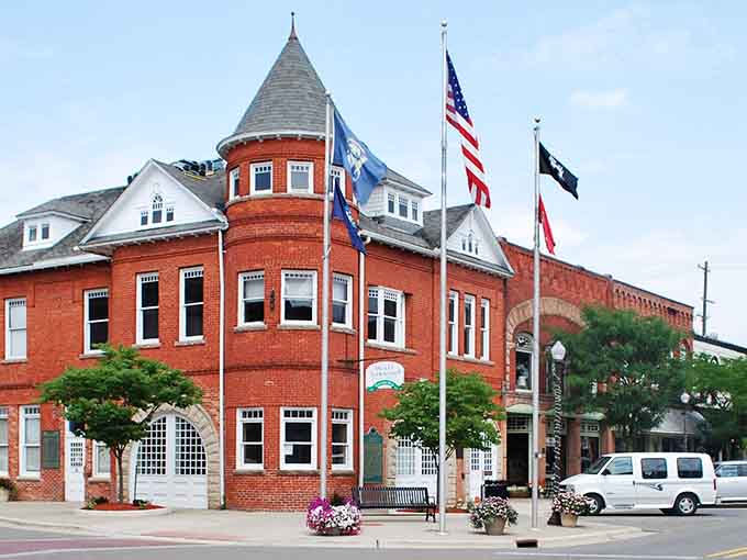 That turret building steals the show like a Victorian-era movie star that refuses to retire from the spotlight.