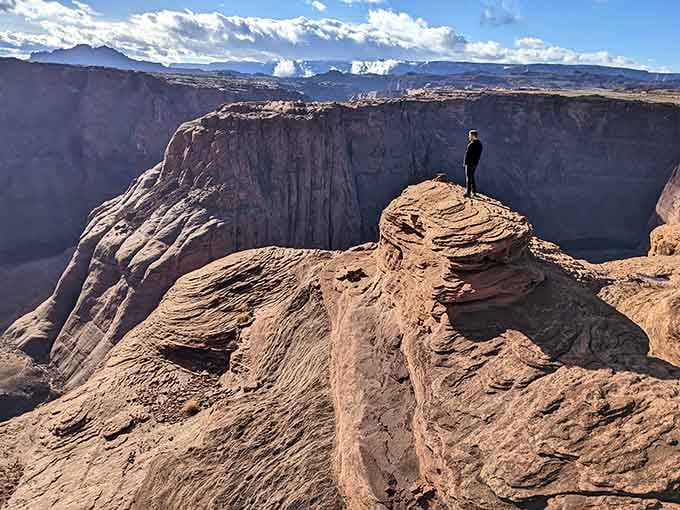 Standing on ancient sandstone watching the river carve its masterpiece makes you feel wonderfully small and alive.