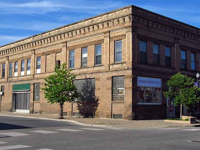 That handsome brick architecture stands strong against winter's fury, housing businesses that have served generations of hardy locals.