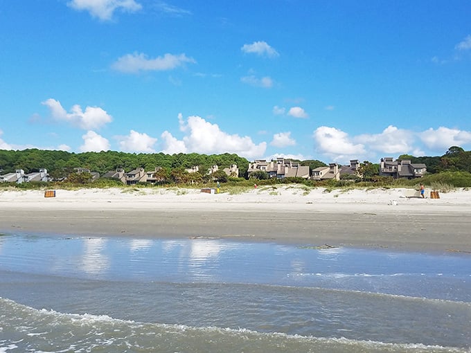 When the water mirrors the clouds this perfectly, you know you've found your happy place by the sea.