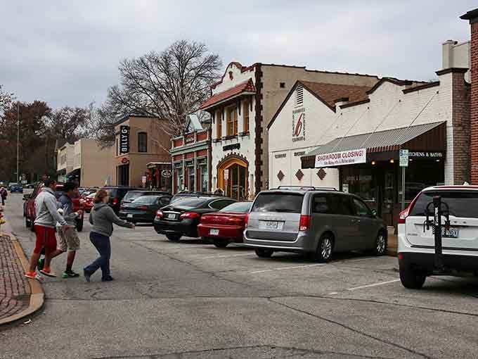 Brick sidewalks and bustling storefronts create the kind of Main Street America that Norman Rockwell would've painted twice.