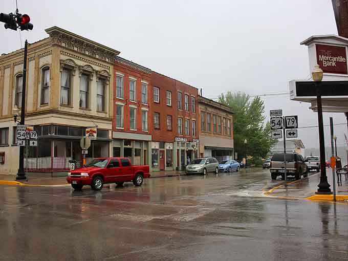 Rain-slicked streets make the historic buildings shine like they're posing for their close-up.
