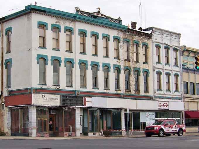 Those turquoise window frames tell you everything about a town that takes pride in its architectural heritage.