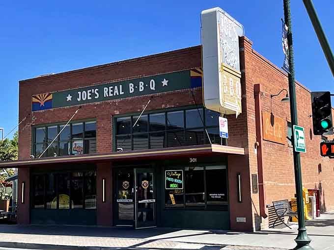The welcoming storefront promises smoky treasures within, where meat meets its destiny in the best way.