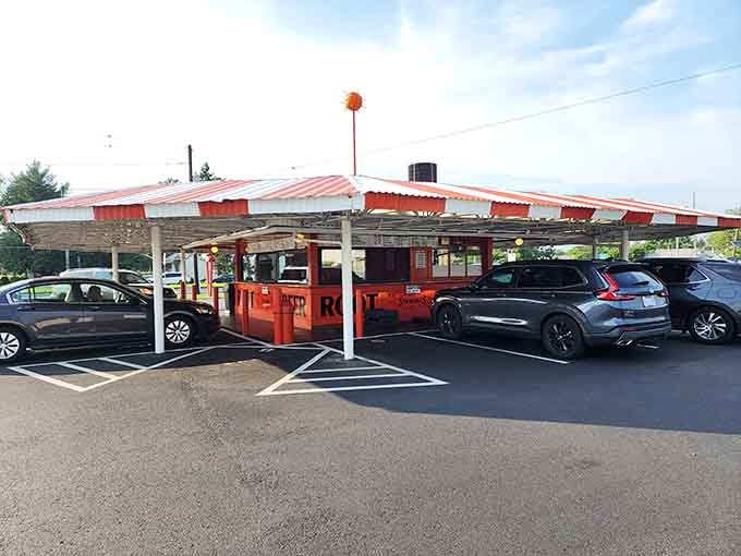 Classic American drive-in architecture at its finest, where form follows function and both lead straight to deliciousness.