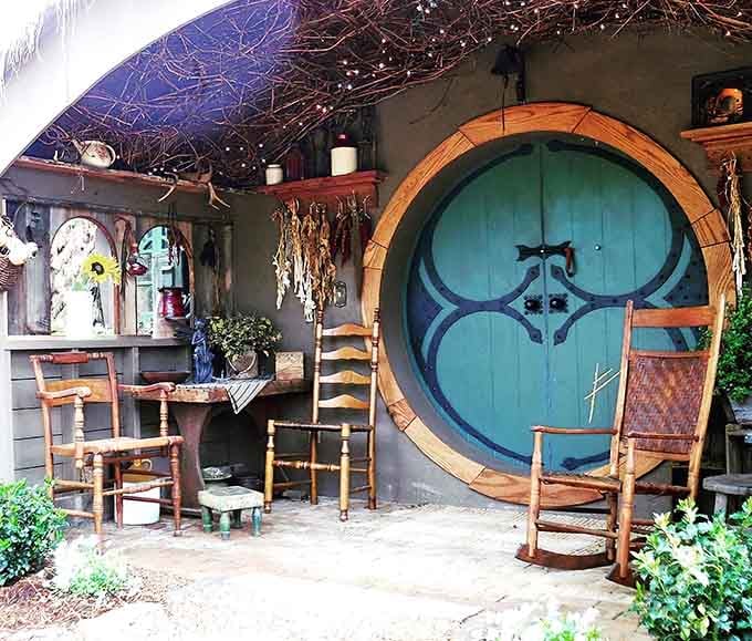That turquoise round door isn't just an entrance, it's a portal to pure Middle-earth magic.