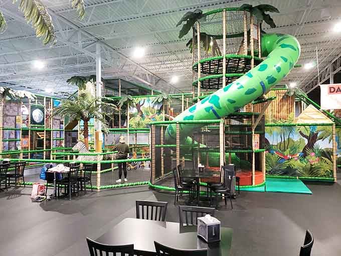 That spiral slide isn't messing around, folks. This is where childhood dreams meet gravity-defying reality.
