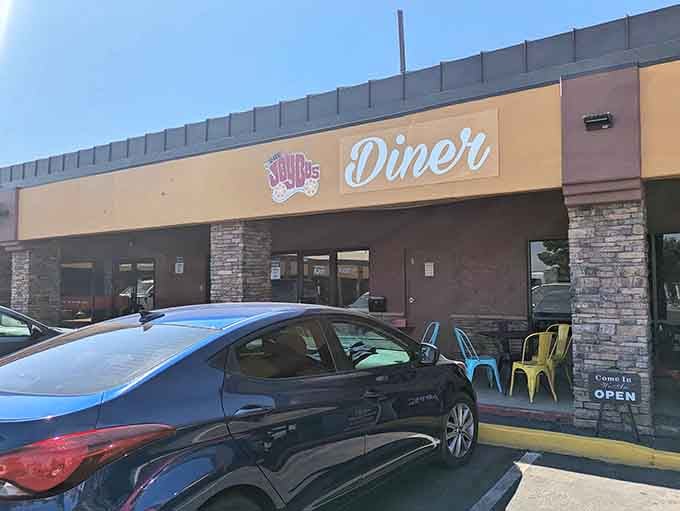 The cheerful exterior promises good vibes and even better food, like a hug you can actually eat inside.