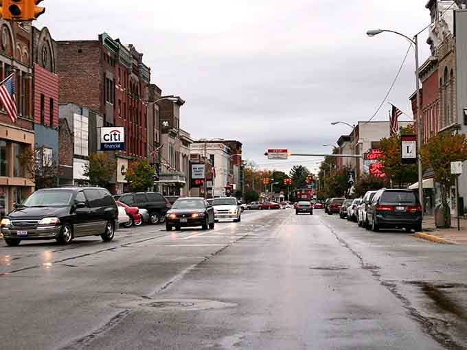 Even on a rainy day, this downtown has more character than most cities manage on their best behavior.
